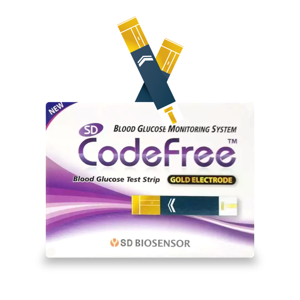 Tiras para Pruebas de Glucosa en sangre SD CodeFree - Arlena Médica